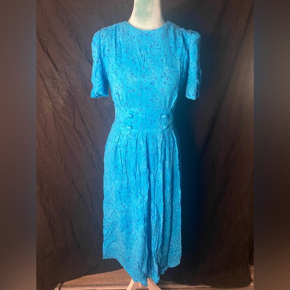 karin stevens | Dresses | Karin Stevens Vintage Blue Dress | Poshmark